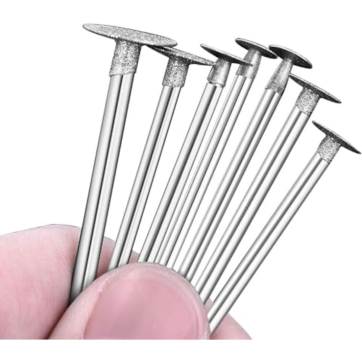 Luo ke 7 Pcs Diamond Cutting Burr, 1/8'' Shank Diamond Burs Stone Carving Sets For Dremel Rotary Tools