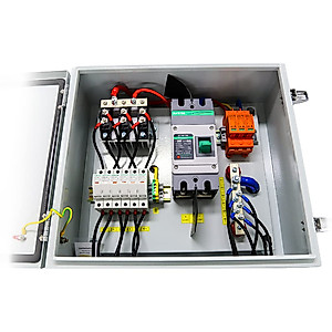 AIMS Power 6 String Solar Array Combiner Box 120A 200 VDC 6 Inputs 20KW Prewired 1000V DC Max Input, 125A Resettable Output Breaker, Diode Protected, MC4 Compatible Input and Out Connections
