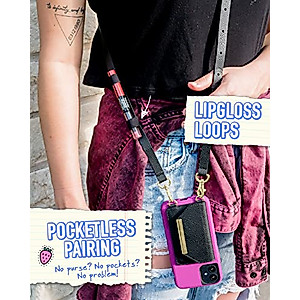 Smartish Stick-on Crossbody Wallet - Dancing Queen Side Piece [Purse/Clutch with Detachable Strap & Card Holder] – Fit for iPhone & Android Phones - Stiletto Black-Gold