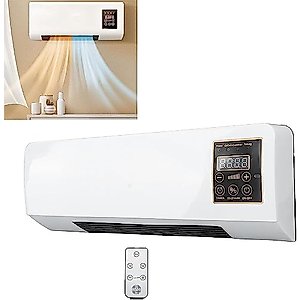 VKEKIEO Small Air Conditioners Fan Wall Mounted Mini Cooling and Heating Air Conditioner fan Remote Control Portable Cooler Fan and Heater Combo Home Bathroom Bedroom Office Room Light White