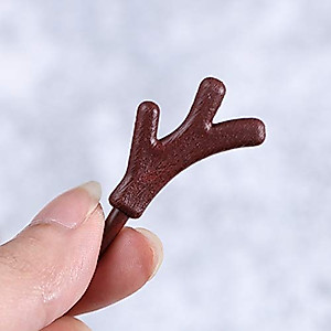 Artibetter 100PCS Christmas Plastic Antlers Branch Snowman Hand Craft Xmas Reindeer Horn Decoration