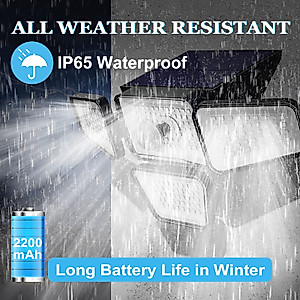 Solar Outdoor Lights, 270 LED 3000LM Motion Sensor Outdoor Light, Luces Solares para Exteriores Waterproof Wide Angle 6500K Solar Powered Security Flood Lights for Outside Garage Yard Patio(2 Pack)