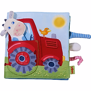 HABA Fabric Book Down on The Farm with Removable Finger Puppet