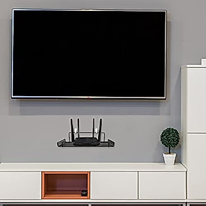 DECHOUS Router Wall Hanging Shelf Metal Mesh Tv Box Floating Shelf for DVD Player Projector Living Room Bedroom Kitchen Office