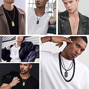 PROSTEEL Mens Chains Punk Dog Tag Pendant Necklaces Stainless Steel Razor Blade Necklace Chain for Men