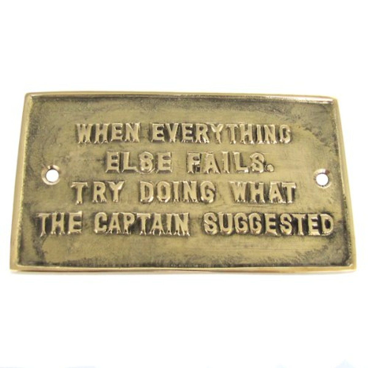 TG,LLC Treasure Gurus Solid Brass Ships Plaque Listen to The Captain!
