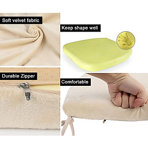 Sigmat Dining Chair Cushion 16.5"x16"x1.5" Memory Foam Washable Kitchen Chair Seat Cushion Pads Beige