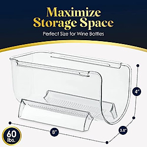 Homeries Wine & Water Bottle Organizer Holder Stackable Wine Rack for Kitchen Countertops, Table Top, Pantry, Fridge, Bars – Acrylic, Free Standing Wine Shelf – Holds Beer, Pop, Soda & Cans (4 Racks)