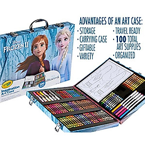 Crayola Frozen 2 Inspiration Art Case, 100 Art & Coloring Supplies, Gift for Kids, Ages 5, 6, 7, 8