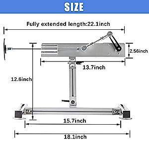JQDML DIY Reciprocating Linear Motor DC 24V Long Stroke 1.18"-6" Adjustable Telescopic Motor 160rpm Variable Speed Pushing Force 30 lbs Max, with Stand Remote Controller Suction Cup (24V150mm160rpm)