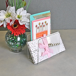 Azar Displays 255080 Small Standing File Holder/Sorter Desk Organizer, 4-Pack, Clear