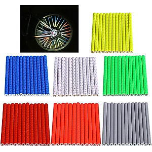 SANNIX 84pcs/7 Sets Bicycle Spoke Skins Wraps Bicycle Wheel Spoke Reflector Reflective Kids Road Mountain Bike Colorful Wheel Decoration Reflectors