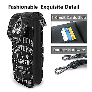 Small Crossbody Cell Phone Purse for Women, Girls, Ladies, Universal Multipurpose Vintage Skeleton Magic Board Black Cell Phone Wallet Purse with Shoulder Strap