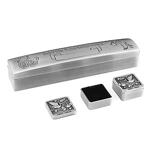 Mogoko Silver Birth Certificate Holder Set with First Tooth and Curl Keepsake Box for Children Kids