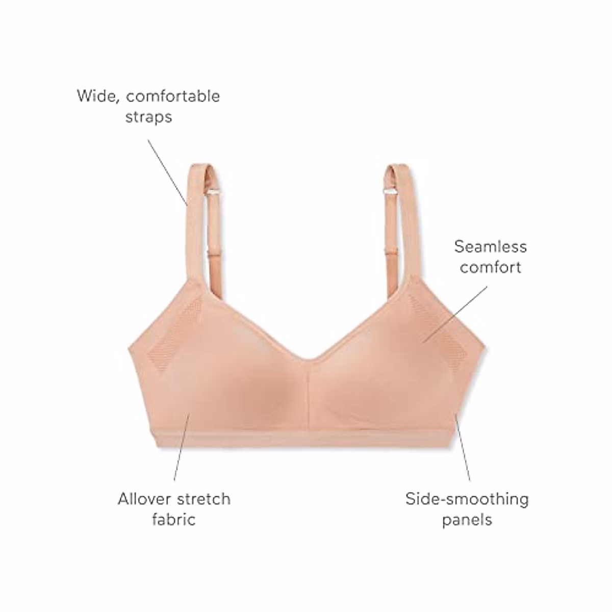 Warner's womens Easy Does It Underarm Smoothing With Seamless Stretch Wireless Lightly Lined Comfort Rm3911a Bra, Rich Black, Large US