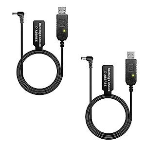 BAOFENG UV-5R Portable USB Charger Cable Indicator with Light for UV5R UV-82 BF-F8HP GT-3 UV-9R Plus Series Two Way Radios Charger(2Pack)