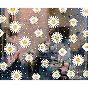 White Daisy Wall Decor Stickers Removable DIY Flowers Wall Decals for Kids Room Baby Nursery Room Mural FG347 (White)