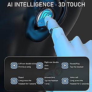 Kadlawus Wireless Bluetooth Headset - LED Color Screen Digital Display Earplug 360 ° Stereo Sound in-Ear Waterproof Sports Noise Reduction Headphones