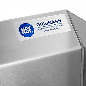 GRIDMANN Commercial NSF Stainless Steel Sink with Faucet & Side Splashes - Wall Mount Hand Washing Basin