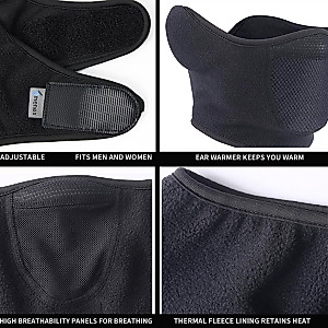 Balaclava Half Face Mask Adjustable Fastener Windproof Men Women for Skiing Snowboarding Motorcycling Winter Outdoor Sports Highly Breathable (Half-face)