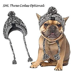 Pet Hat Cap Cap with Adorable Dog Crocheted Warm Pompon Snood Winter Hat Winter Pet Clothes Small Dog Cowboy Hat