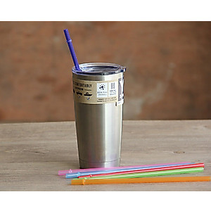 Dakoufish 12 Piece 9 Inch Reusable Plastic Thick Drinking Straws BPA Free Mason Jar Straws Big Stripe (9inch Black)