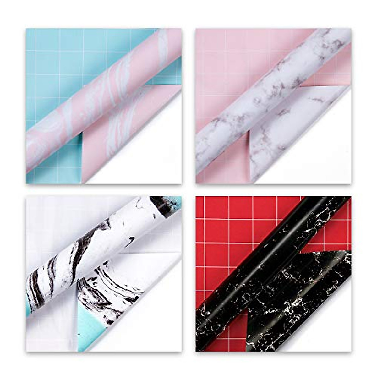 WRAPAHOLIC Wrapping Paper Roll - Marble Reversible for Birthday, Holiday, Wedding, Baby Shower - 4 Rolls - 30 inch X 120 inch Per Roll