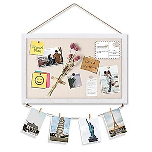 Emfogo Cork Board Wooden Frame Bulletin Board 16"x11" Cork Boards for Walls Office Decor for Girls Room, Office, Bedroom, Kids Room, Classroom