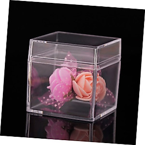 BESTOYARD 36 pcs small display case single cupcake holders earplug case candy container small pill organizer sugar container clear cube display case wedding candy case mini moon cake box