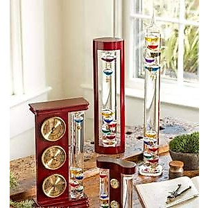 Galileo Glass Thermometer | 20-Inches Tall | Law of Physics | Indoor Room Temperature for Home House Office Desk Counter Tabletop | Holiday Gift Present