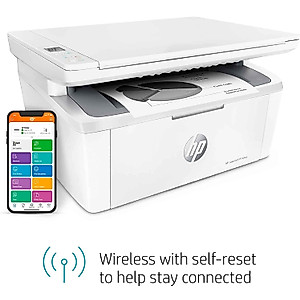 HP Laserjet MFP M140we Wireless All-in-One Monochrome Laser Printer and Bonus 6 Months Instant Ink, White - Print Copy Scan - 21 ppm, 600 x 600 dpi, 8.5 x 14, Cbmou Printer_Cable