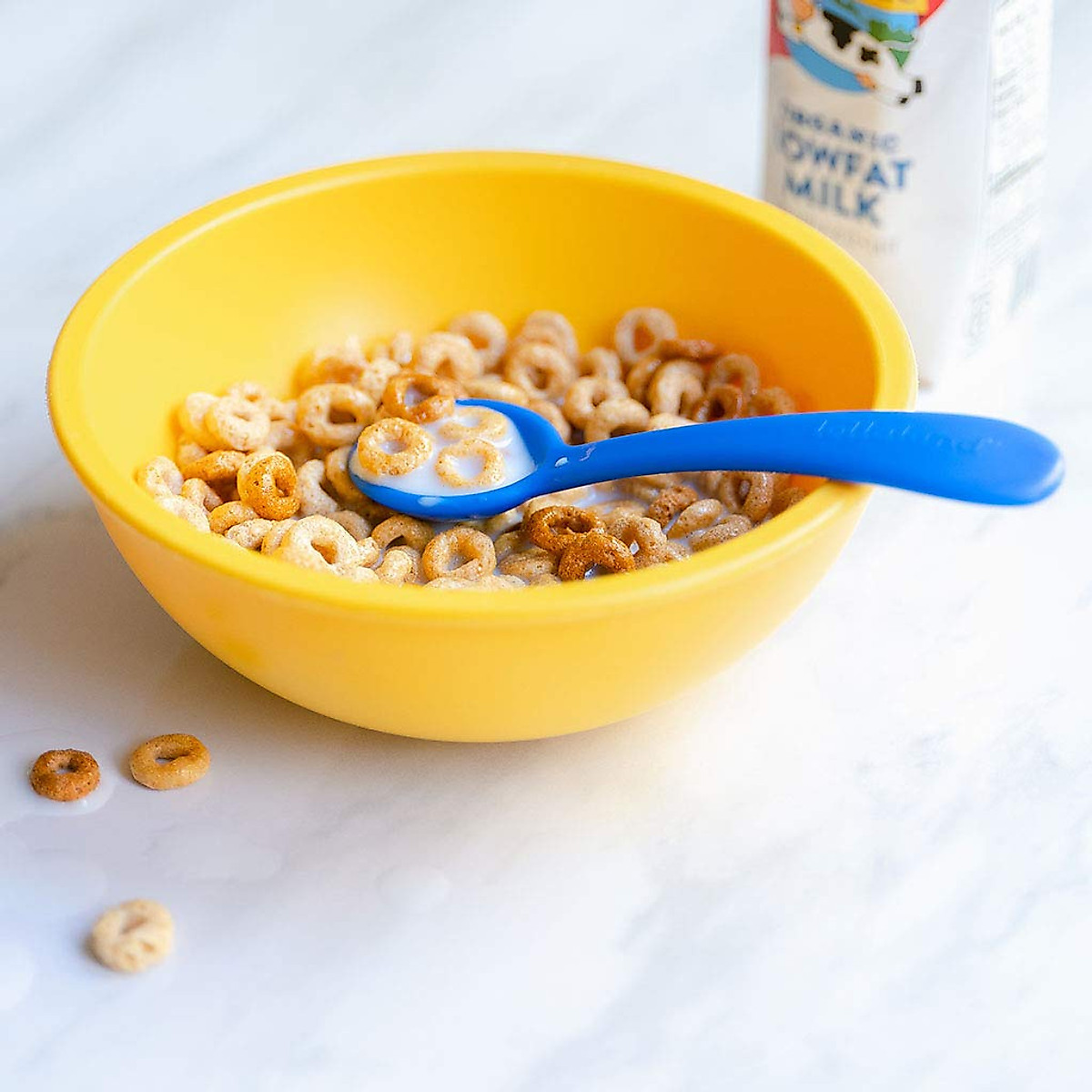 Lollaland 5 Piece Plastic Toddler Silverware Spoon and Fork Utensil Set - Reusable Toddler Cutlery with Hygienic Travel Pouch (Turquoise)