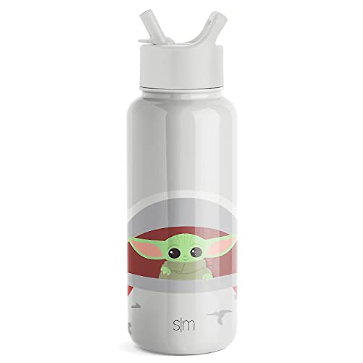 Simple Modern Star Wars Water Bottle with Straw Lid Vacuum Insulated Stainless Steel Metal Thermos | Gifts for Women Men Reusable Leak Proof Flask | Summit Collection | 32oz The Child