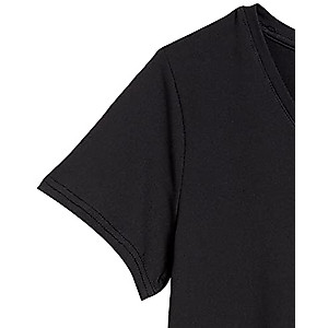 Amazon Essentials Women's Tech Stretch Short-Sleeve V-Neck T-Shirt (Available in Plus Size), Pack of 2, Black, Medium
