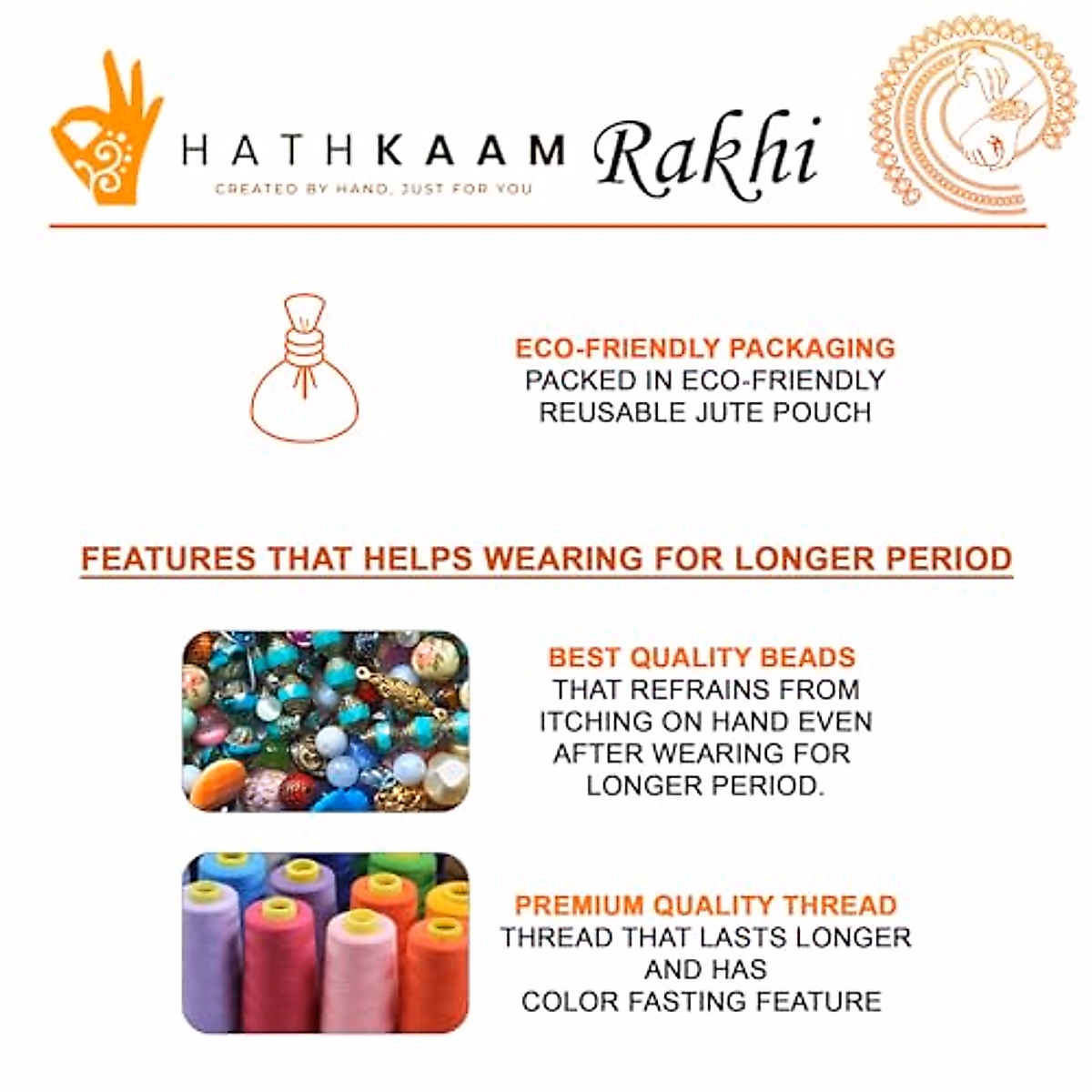 HATHKAAM 2 Pc Designer Rakhi for Brother and Bhabhi Traditional Handmade Rakhi Lumba Set for Bhai Bhabhi Decorative Set of Lumba Rakhi for Bhaiya Bhabhi Combo Gift for Rakhsha Bandhan (HKRL026)