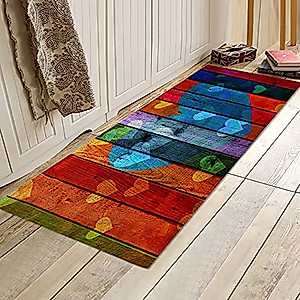 OPLJ Cobblestone Floor mats Bedroom Kitchen Bathroom Non-Slip Carpet Novelty Printed Carpet Home Decoration mat A15 60x180cm