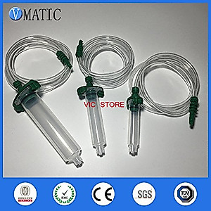 Automatic Glue Dispenser Plastic Pneumatic Syringe Barrel White Color With Syringe Adapter 5cc/10cc/30cc (Each Size Have 2 Set, Totally 6 Sets)
