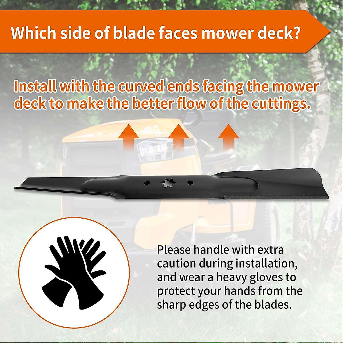 budrash 742-04308 Mower Blades Fit for Cub-Cadet Troy Bilt 42" Deck, 942-04308A Blades for Cub Cad et XT1-LT42 XT2-LX42 Riding Mower, Craftsman LT1500 42" Lawn Tractor, 2 Pack