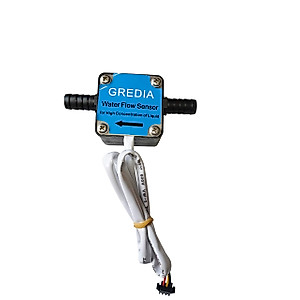 GREDIA 3/8" Oil Flow Sensor High Density Liquid Food-Grade Switch Hall Effect Flowmeter Fluid Meter Gear Counter Connect Hosepipe 5-600L/H for Fuel Gasoline Diesel Milk Detergent Water