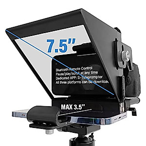 ILOKNZI Portable Mini Smartphone Teleprompter, for Laptap and DSLR Camera, for Online Meeting and Making Videos with a Carrying Bag