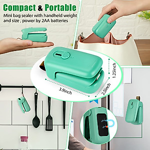 Uniland Mini Bag Sealer,Portable Heat Sealer for Plastic Bags,Chip Bag Sealer,Handheld Vacuum Sealer,Sealer and Cutter,Bag Resealer Machine(Pink)