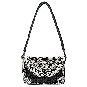 Mary Frances Back to Nature Shoulder Handbag, Black