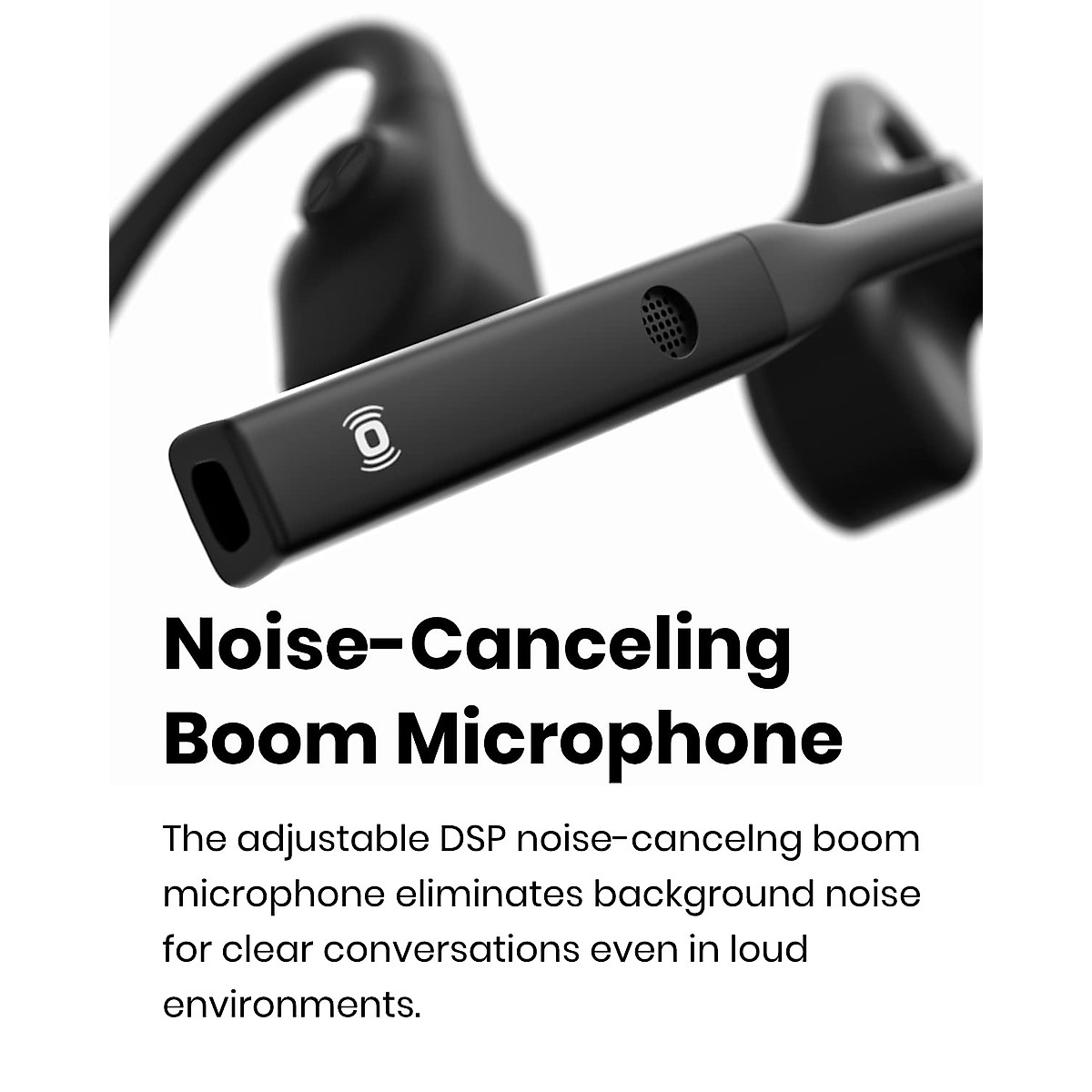 Aftershokz OpenComm (Rebranded as Shokz OpenComm) Wireless Stereo Bone Conduction Bluetooth Headset with Noise-Canceling Boom Microphone for Office Home Business Trucker Drivers Commercial Use, Black