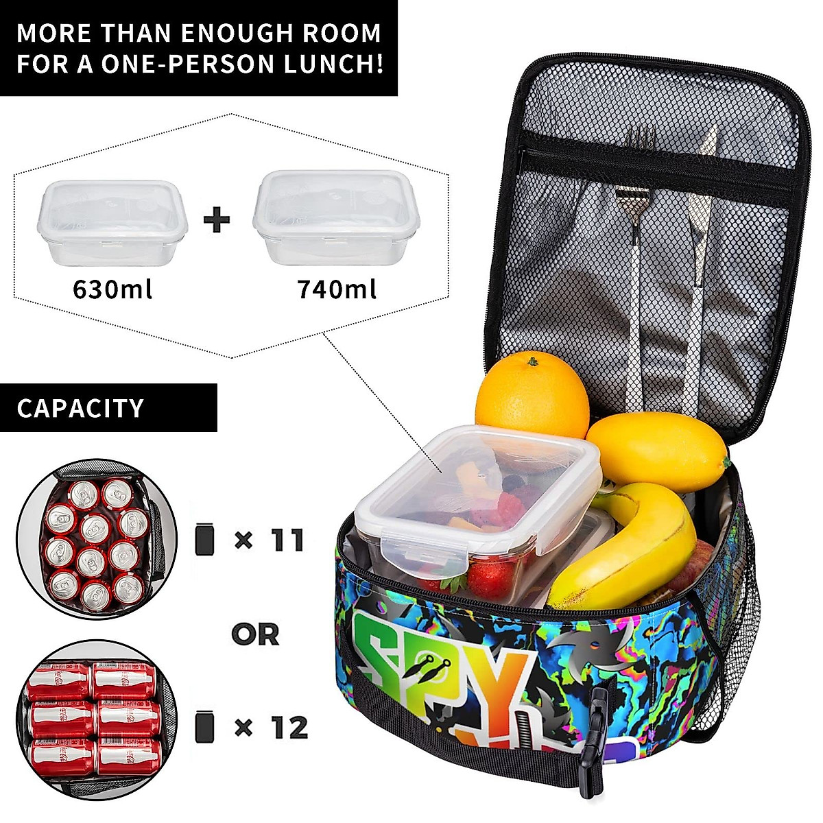NKISMOODM Fantasy Tote Lunch Bag Reusable Insulated Zipper Handbag Portable Lunchbox Cooler Bags For Work Picnic Camping