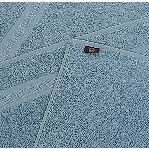 REGAL RUBY, 6 Piece Towel Set, 2 Bath Towels 2 Hand Towels 2 Washcloths, Soft and Absorbent, 100% Turkish Cotton Towels for Bathroom and Kitchen Shower Towel, Blue