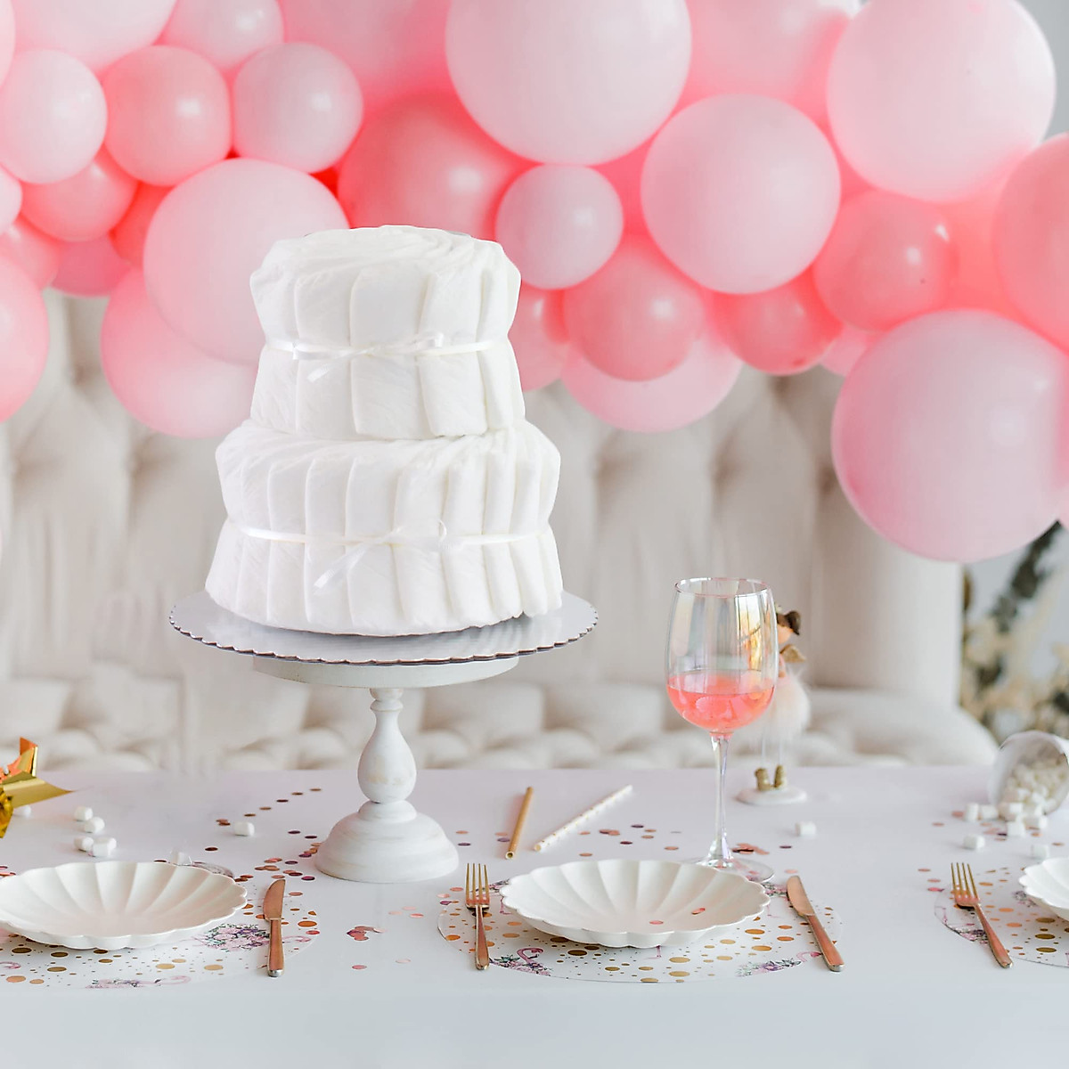 Decorate it Yourself 2 Tier Plain Diaper Cake White