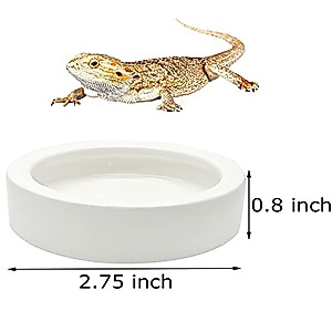 3 Pcs Reptile Food Bowl, Ceramic Water Feeder Bowl for Lizard Anoles Bearded Dragons Crested Gecko Hermit Crabs Triangular