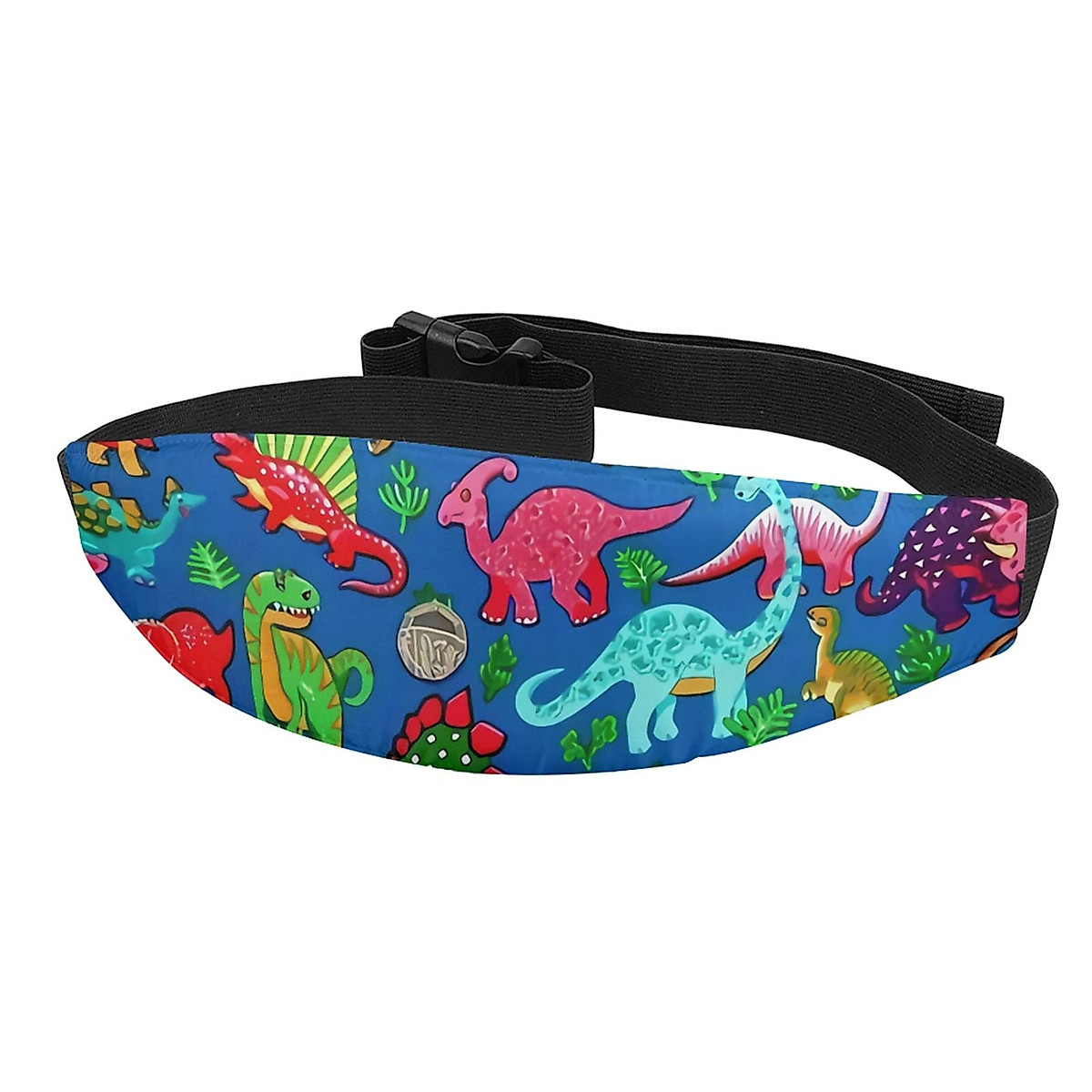 AFPANQZ Cute Dinosaur Baby Car Seat Head Support Adjustable Head Band Strap Holder Stroller Neck Relief Strap Headrest Stroller Carseat Sleep Positioner Kids Babies Toddlers Washable Blue Colored