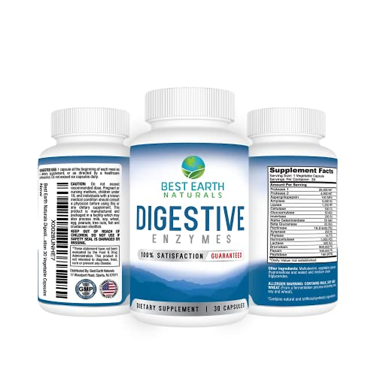 Best Earth Naturals Digestive Enzymes Maximum Strength Formula to Help Promote Healthy Digestion 30 Vegetable Capsules
