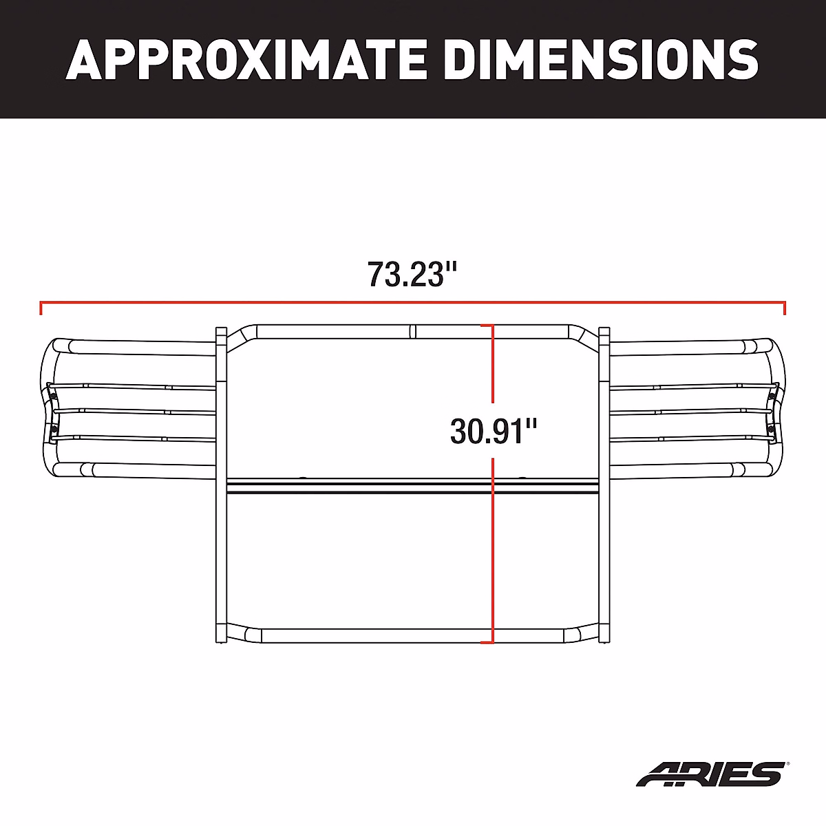 ARIES 2045 1-1/2-Inch Black Steel Grille Guard, No-Drill, Select Toyota Tundra